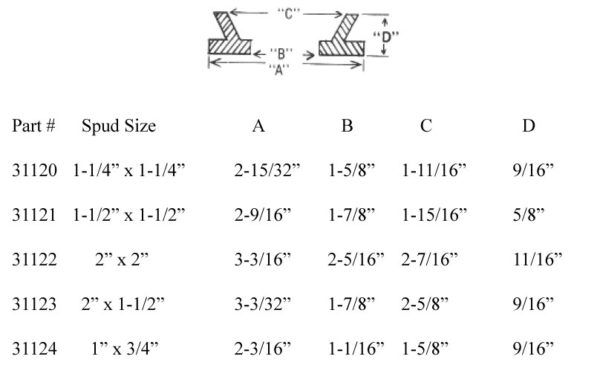 31121 Brass Spud Connection - Pacific Plumbing Specialties